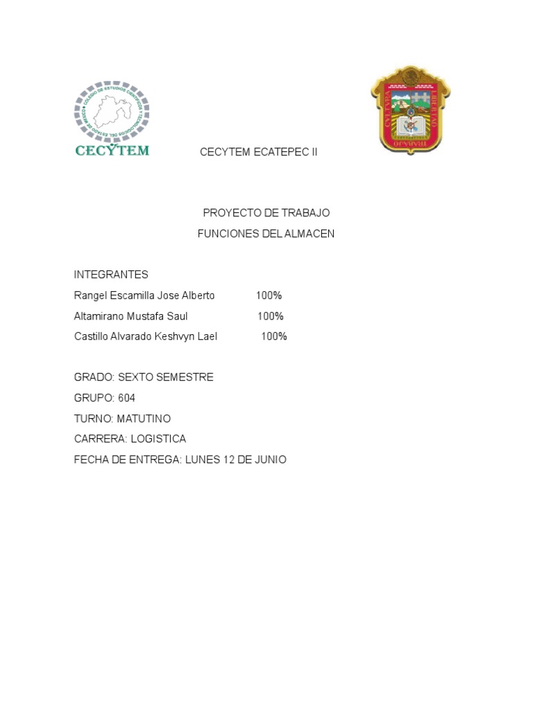 Cecytem Ecatepec Ii | PDF | Almacén | Logística