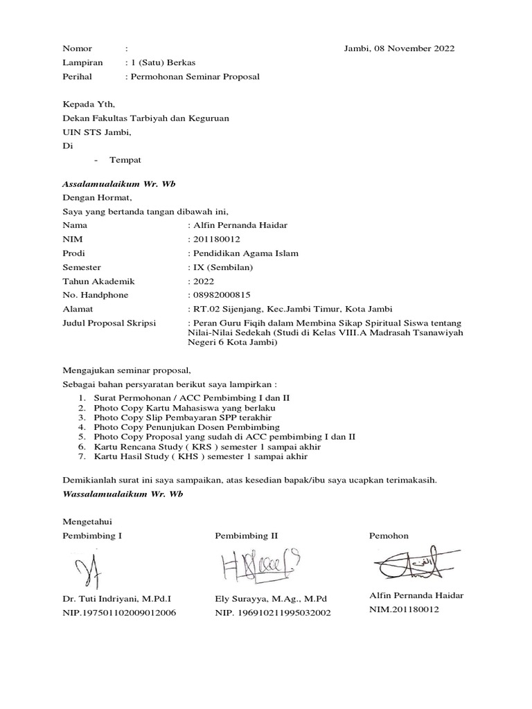 Permohonan Sempro Alfi - Compressed | PDF | Seni | Teknologi & Rekayasa