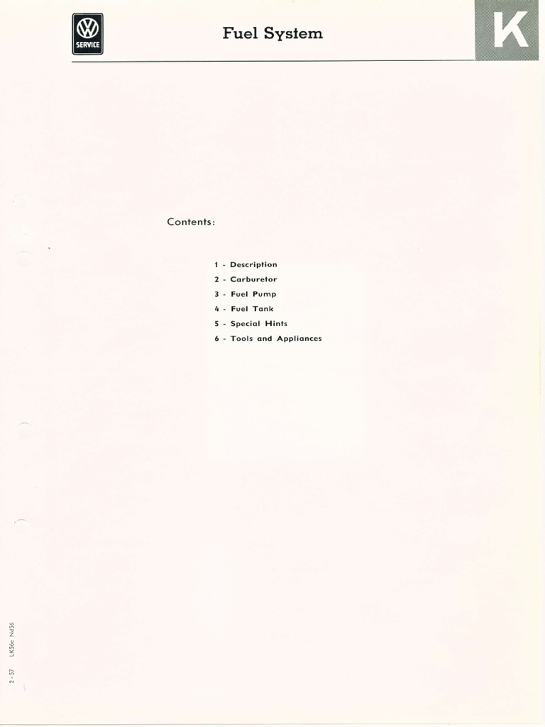 Section K - Fuel System | PDF