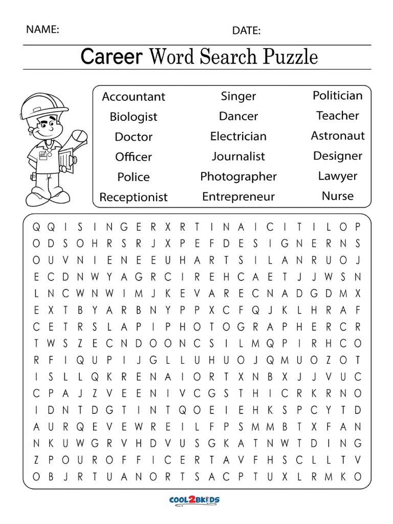 Career Word Search For High School Students | PDF