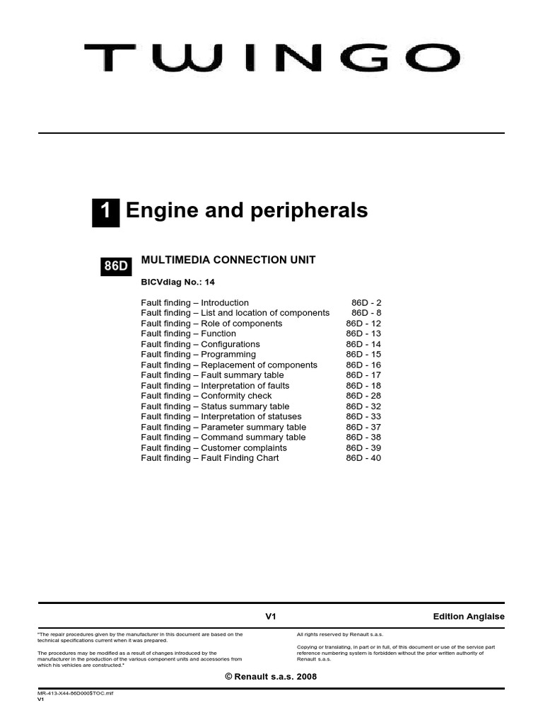1 - Engine and Peripherals - Multimedia Connection Unit | PDF