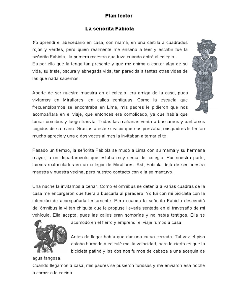 Plan Lector La Señorita Fabiola | PDF