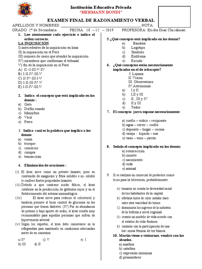 Examen Mensual de RV | PDF