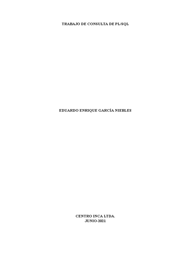 Taller Pl Sql Pdf Pl Sql Sql 