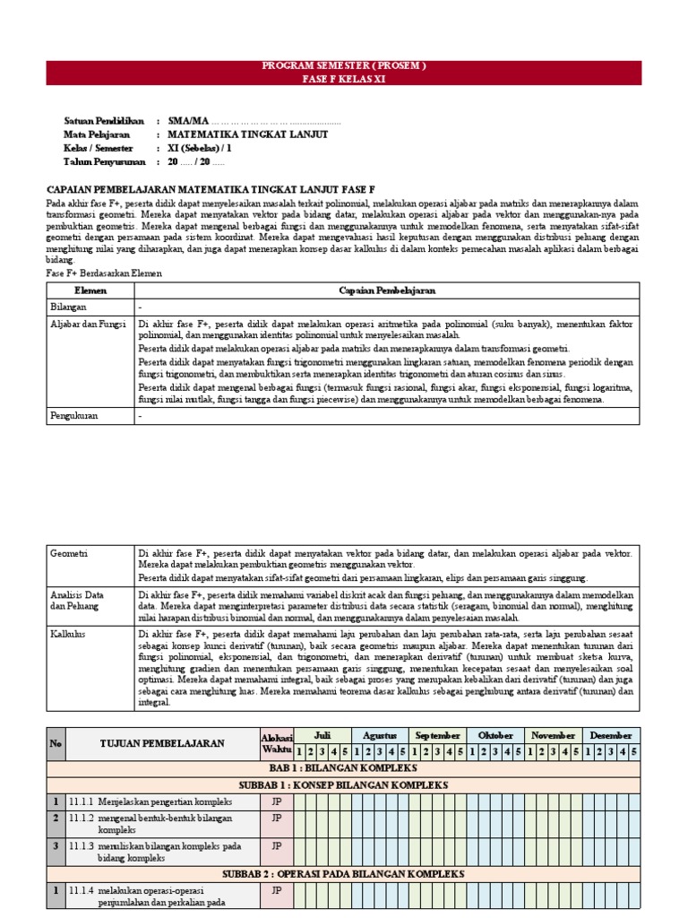 PROSEM - Matematika TL 11 | PDF