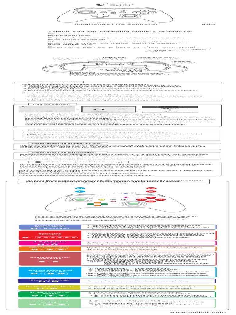 GuliKit Kingkong2 Pro Controller NS09 English Manual | PDF | Usb ...