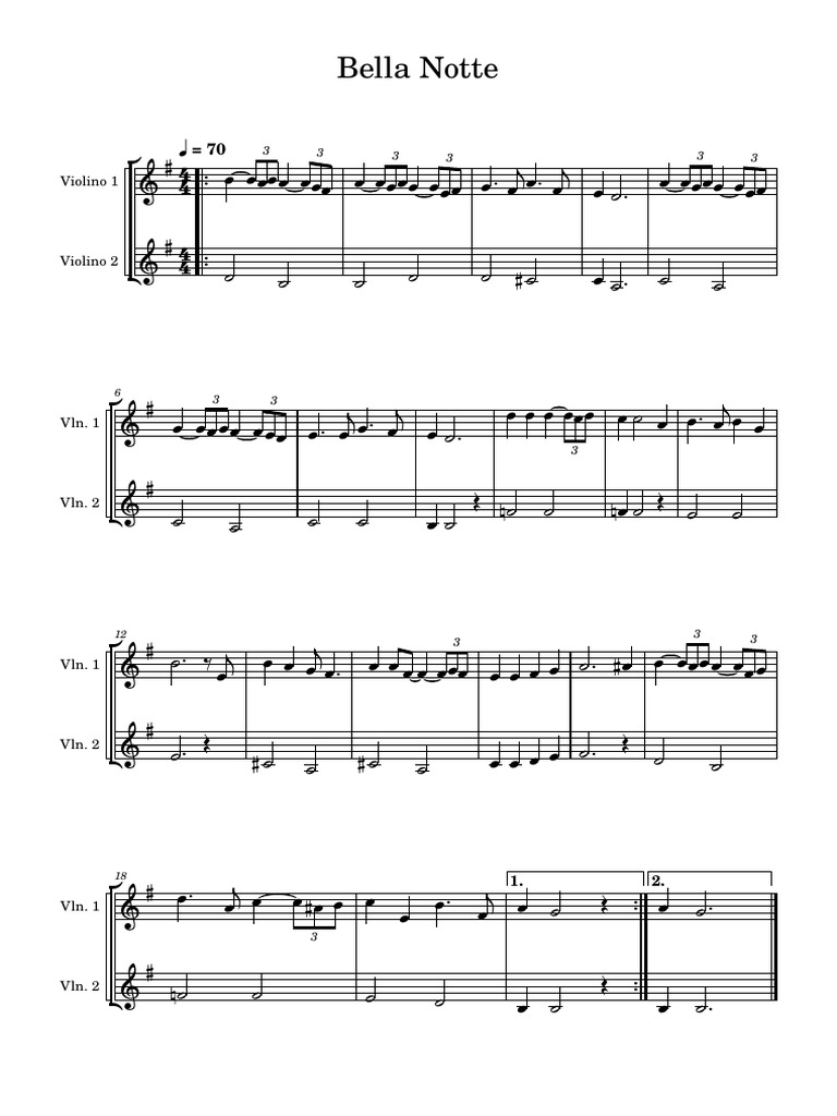 Bella Notte - B MAJOR | PDF