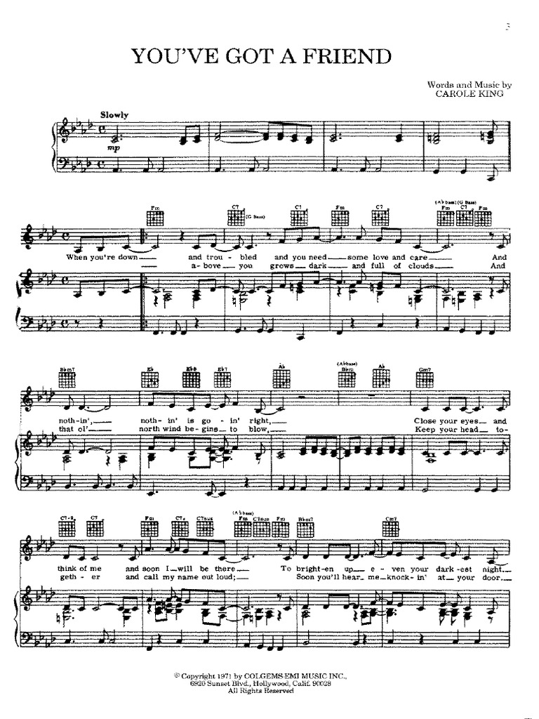 You've Got A Friend - Audition Sheet Music | PDF