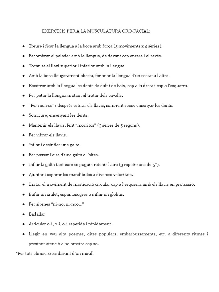 Exercicis Logopedia | PDF
