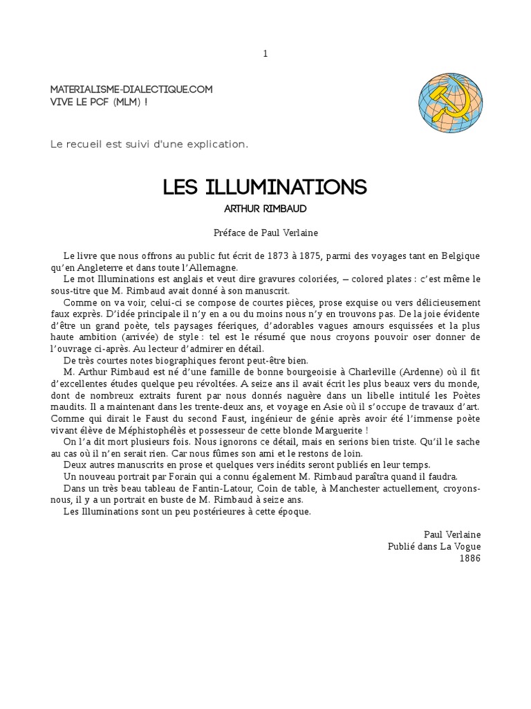 Illuminations Rimbaud | PDF | Arthur Rimbaud