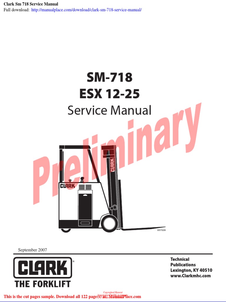 Clark SM 718 Service Manual | PDF | Insulator (Electricity) | Electrical Engineering
