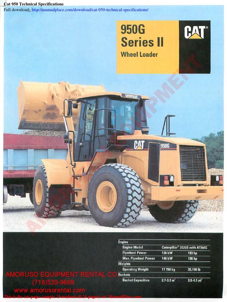 Cat 950 Technical Specifications | PDF