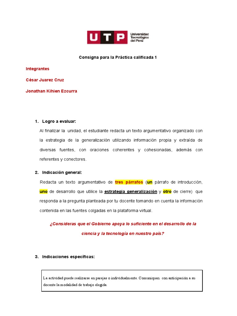 pc1-texto argumentativo | PDF | Perú | America latina