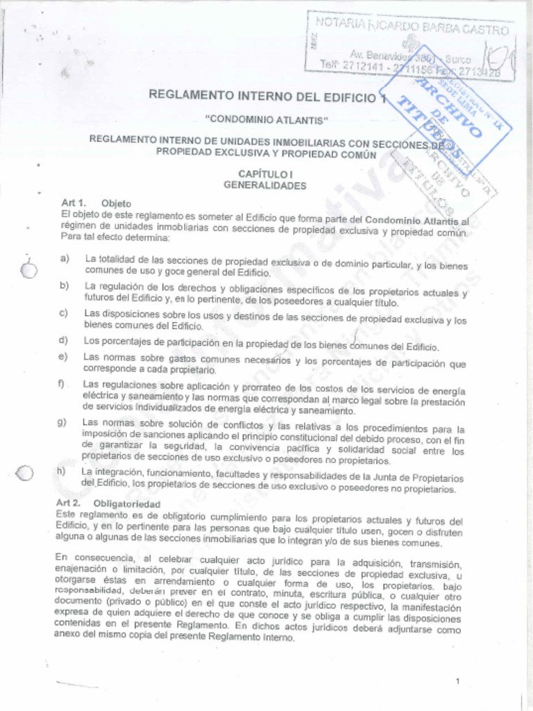Edificio 1 Reglamento Interno 1 (4) | PDF