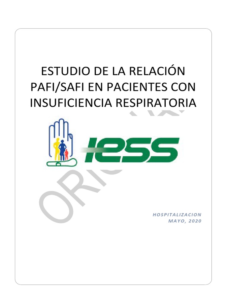 Estudio de La Relacion Safi y Pafi Iess 2020 | PDF | Pulmón | Sistema ...