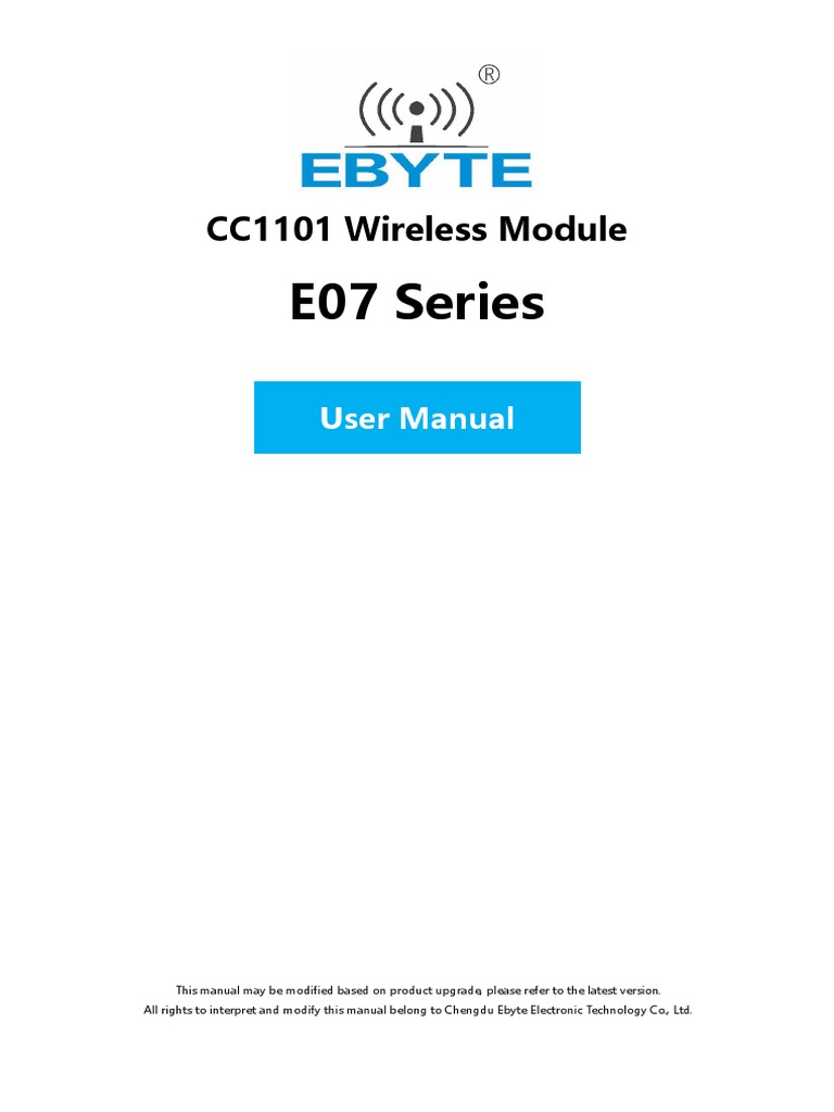 E07 Usermanual EN v1.00 | PDF | Transmitter | Antenna (Radio)