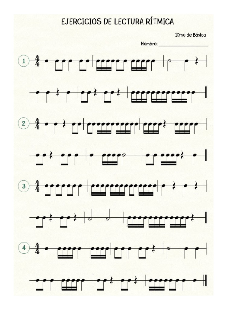 Ejercicios de Lectura Rítmica | PDF
