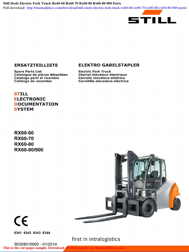 Still Steds Electric Fork Truck Rx60 60 Rx60 70 Rx60 80 Rx60!80!900 ...