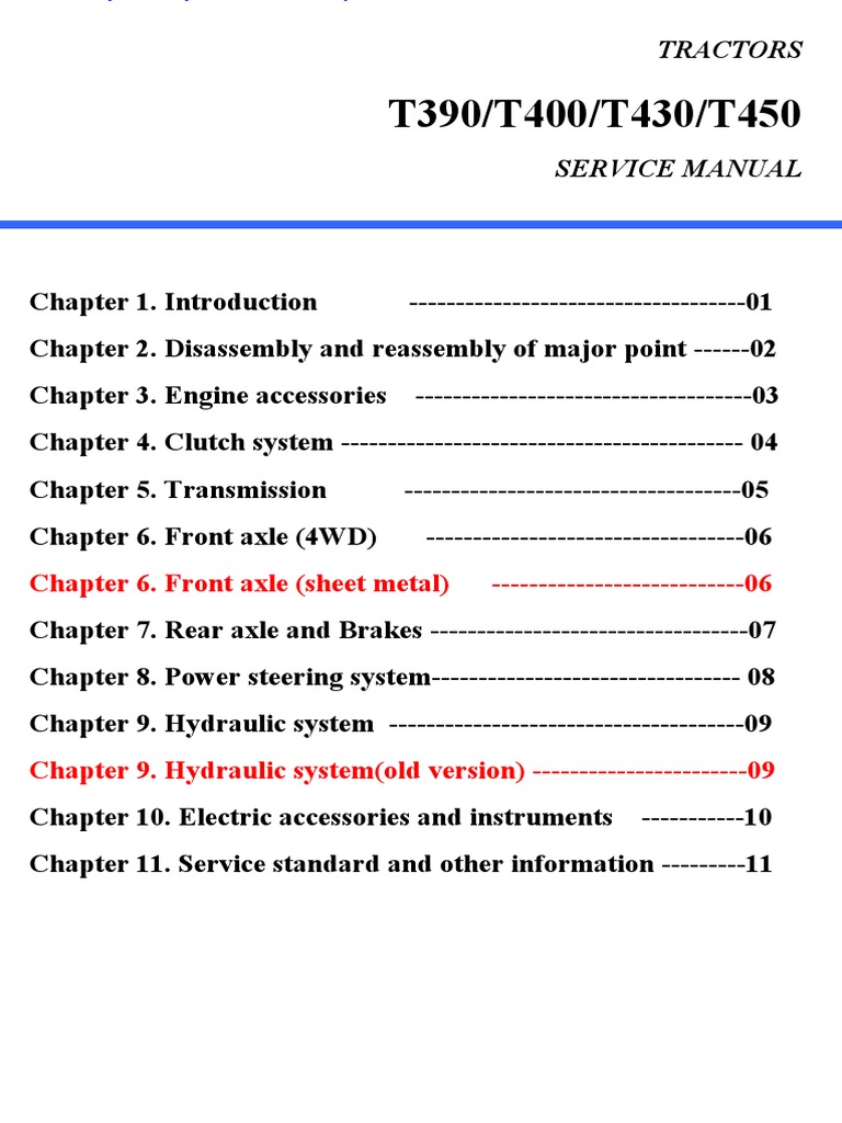 Tym t450 Service Manual | PDF | Tractor | Manual Transmission