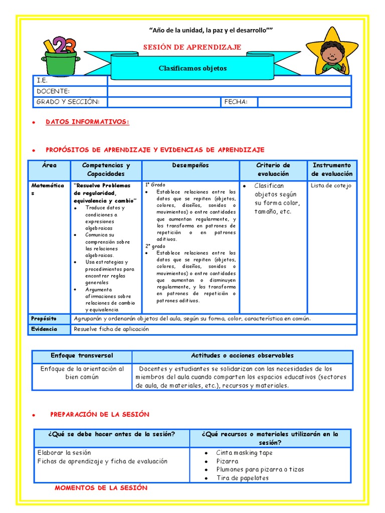 III-e1 Sesion d2 Mat Clasificamos Objetos | PDF III-e1 Sesion d2 Mat Clasificamos Objetos | PDF