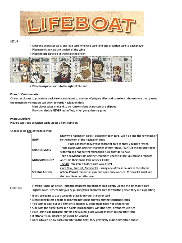 Lifeboat Rules | PDF