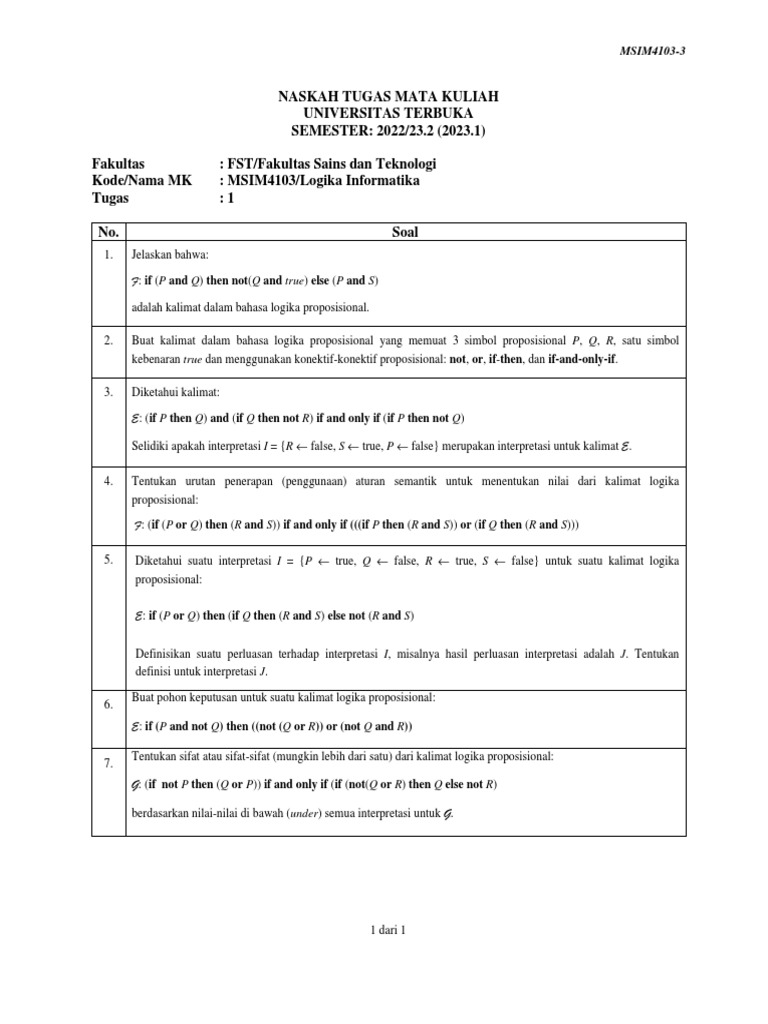 Soal Msim4103 tmk1 3 | PDF