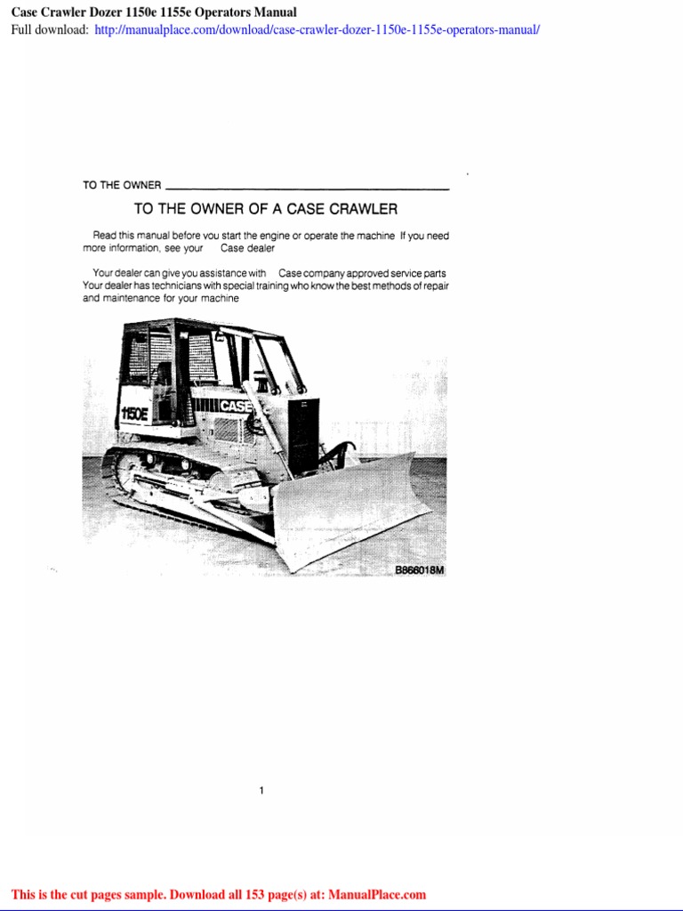 Case Crawler Dozer 1150e 1155e Operators Manual | PDF