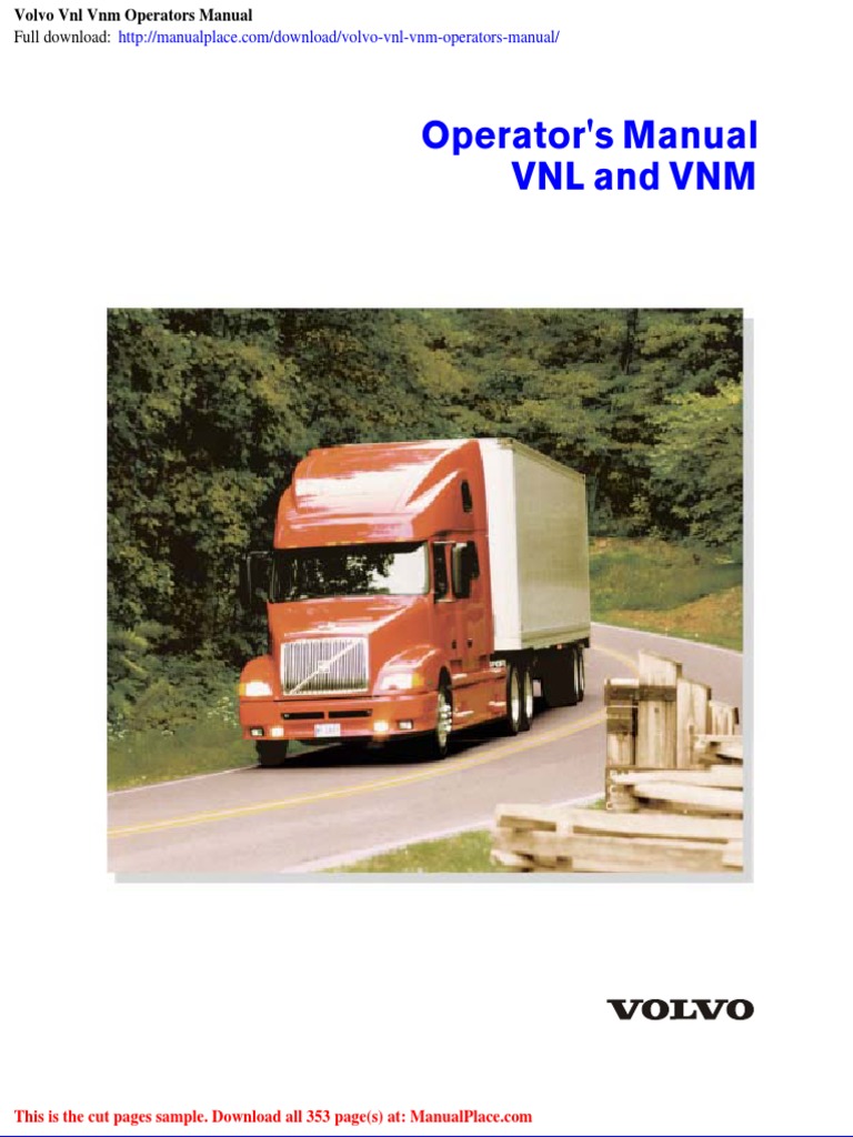 Volvo VNL VNM Operators Manual | PDF | Truck | Brake