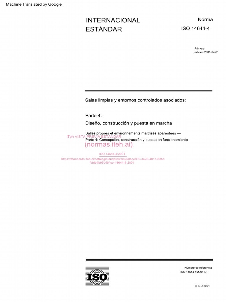 Iso 14644 4 2001 | PDF