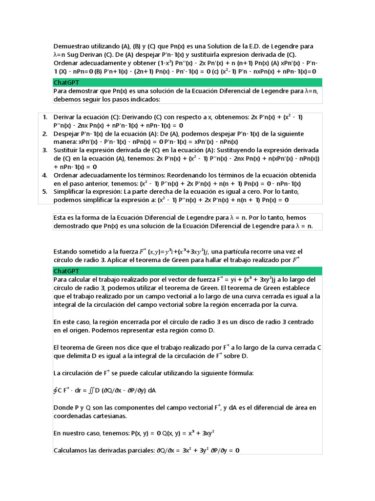 Matematica Chatgpt | PDF | Integral | Divergencia