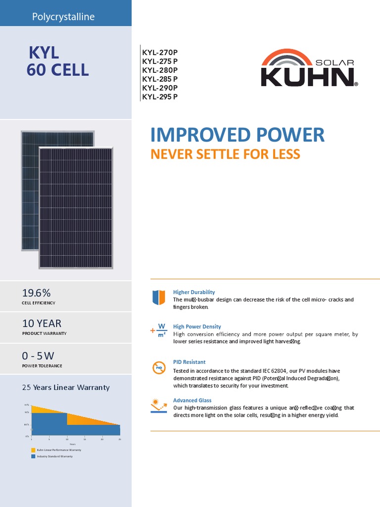 Panel FV 275W Kuhn | PDF | Solar Panel | Photovoltaics