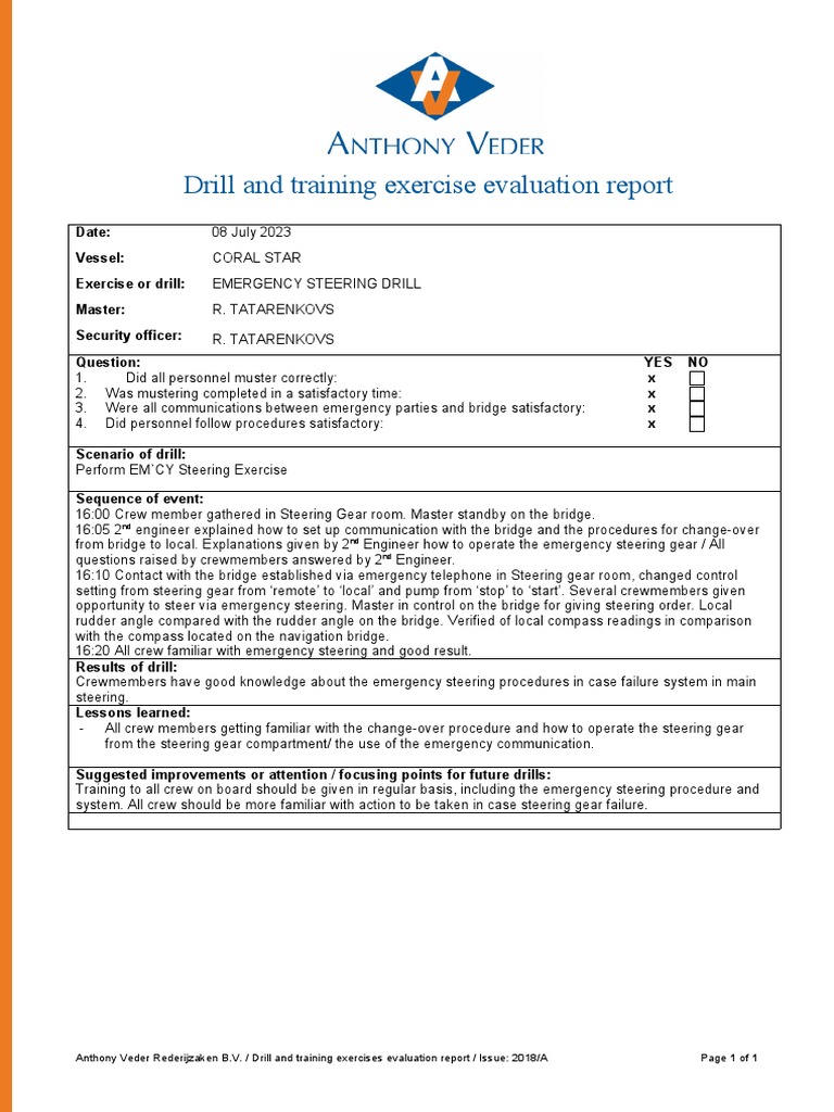 Emergency Steering Drill Evaluation Report | PDF | Cognition