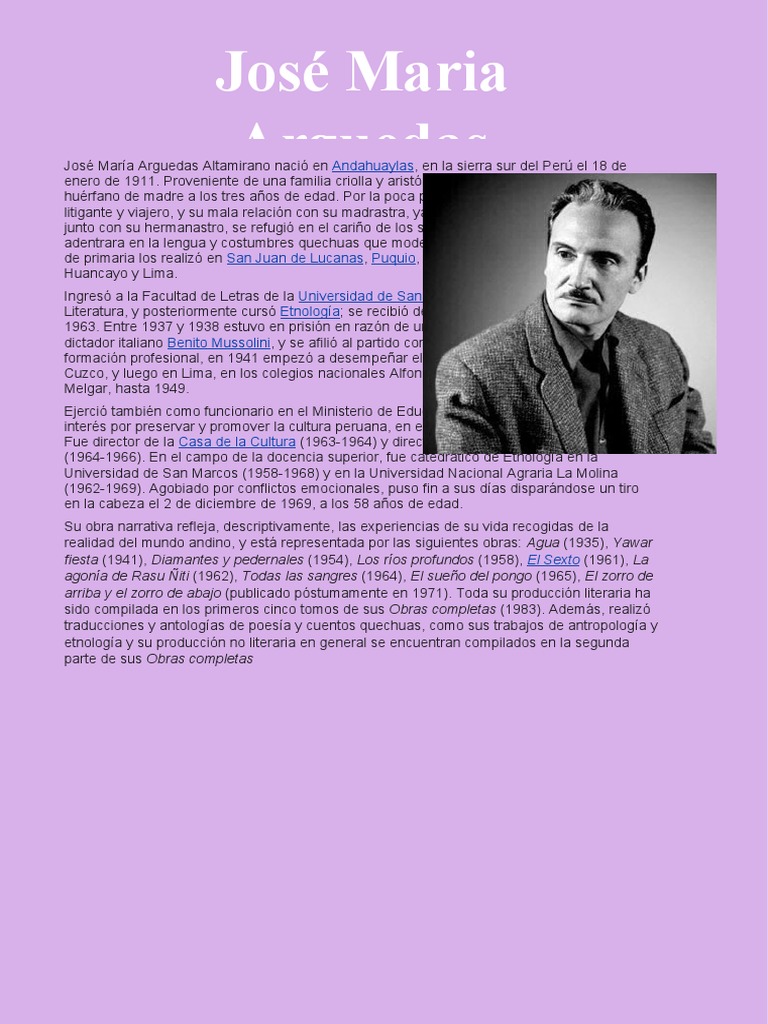 Biografia Jose Maria Arguedas | PDF
