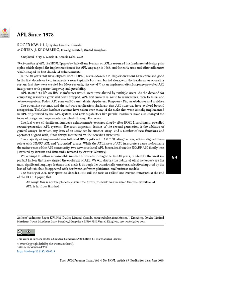 Apl Since 1978 | PDF