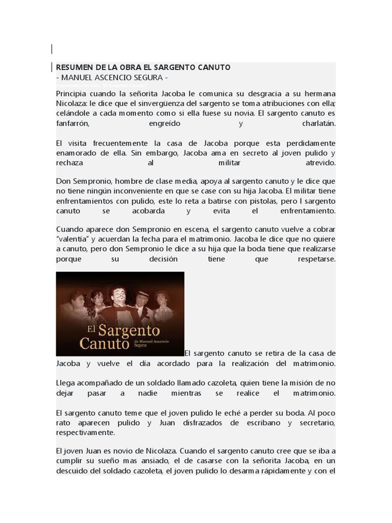 Resumen de "El Sargento Canuto" | PDF