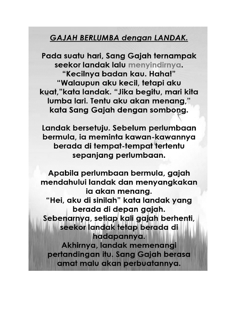 Gajah Berlumba Dengan Landak | PDF