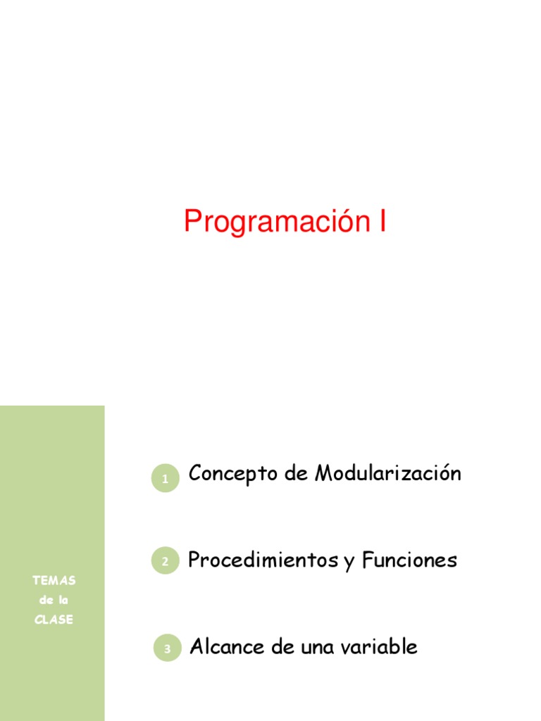 Modularización - Procedure - Function - Alcance | PDF | Software ...