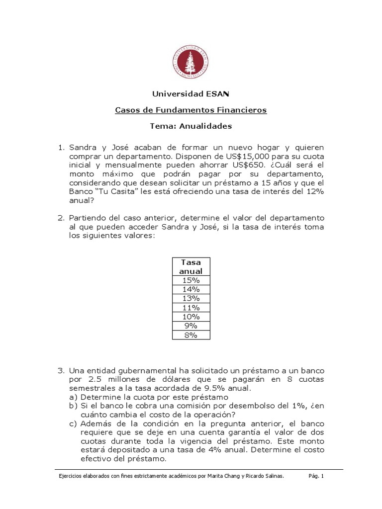 Casos Anualidades | PDF | Bancos | Economias