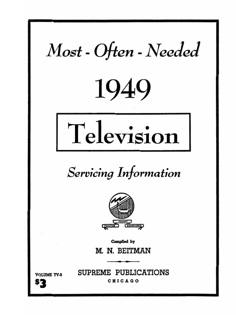 Beitman 1949 TV | PDF | Vacuum Tube | Power Supply