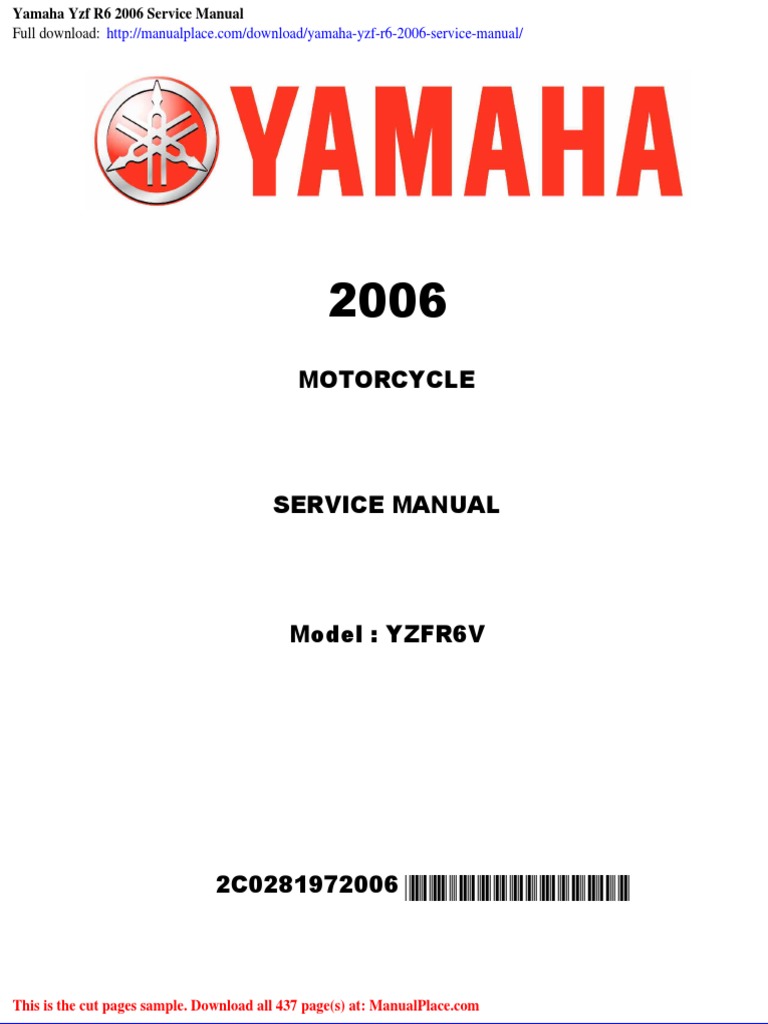 Yamaha Yzf r6 2006 Service Manual | PDF