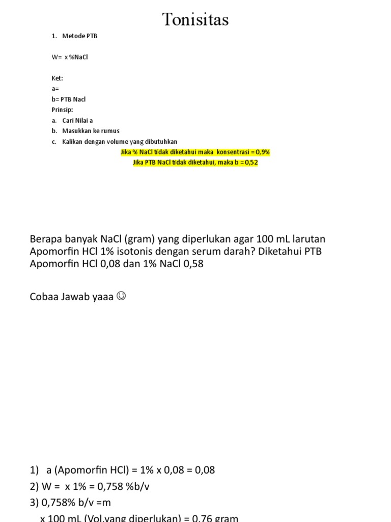 Rumus Tonisitas dan Apomorfin | PDF | Memasak, Makanan, & Anggur ...