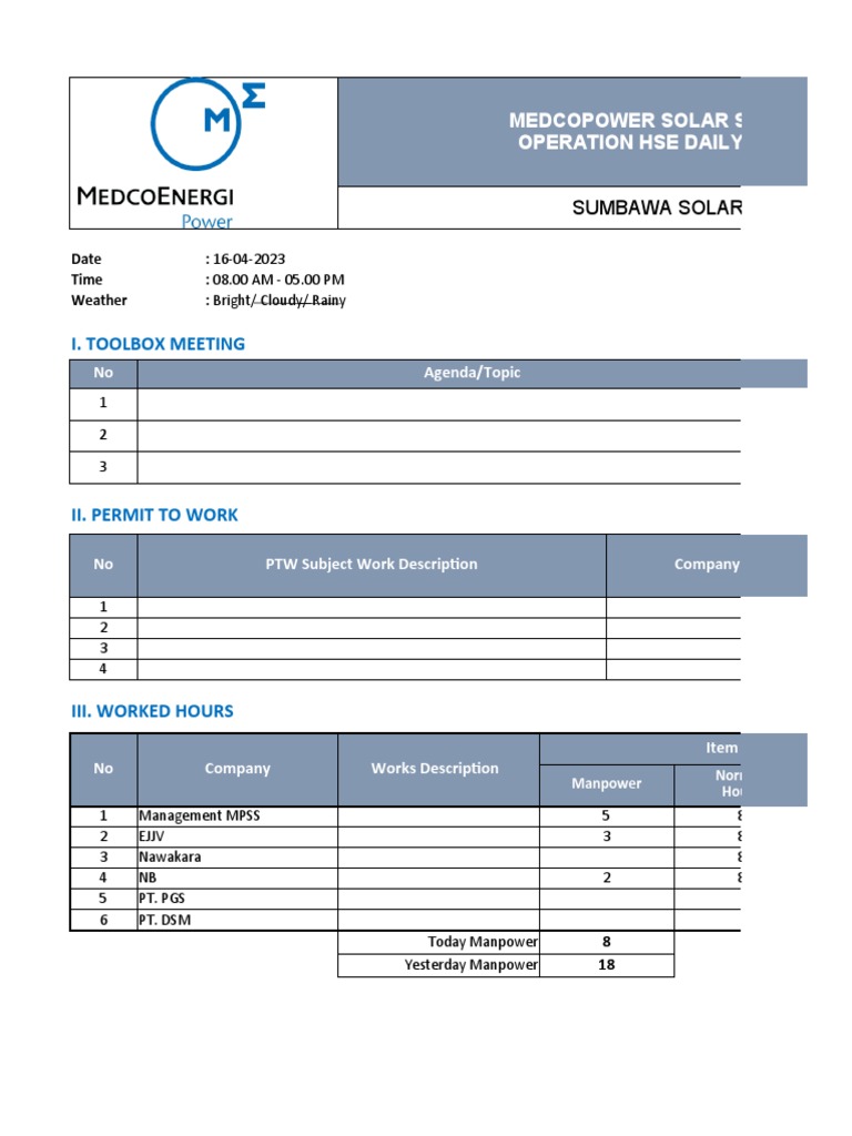 Form Daily Report | PDF | Vehicles | Transport