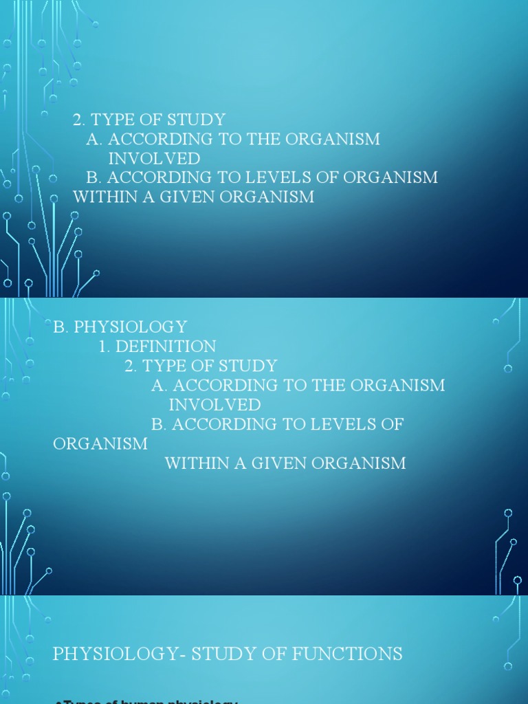 Branches and Types of Human Physiology | PDF