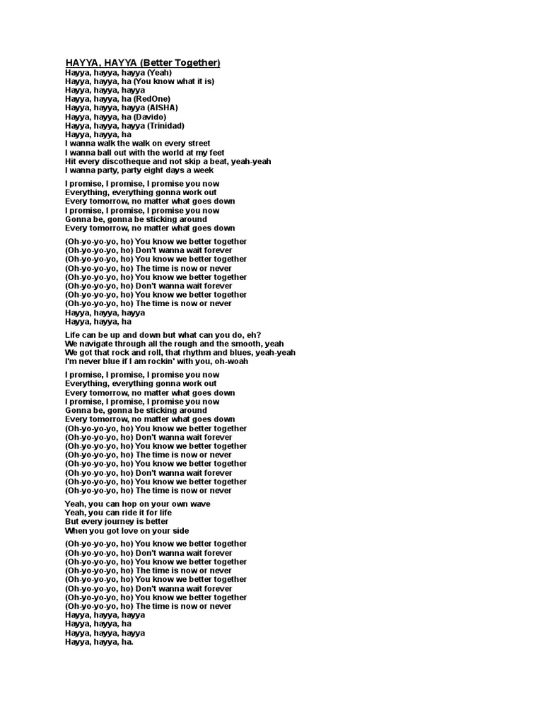 SONG (Better Together) | PDF