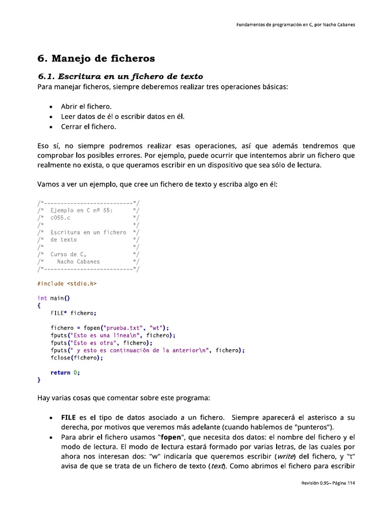 Manejo de Ficheros 300523 | PDF