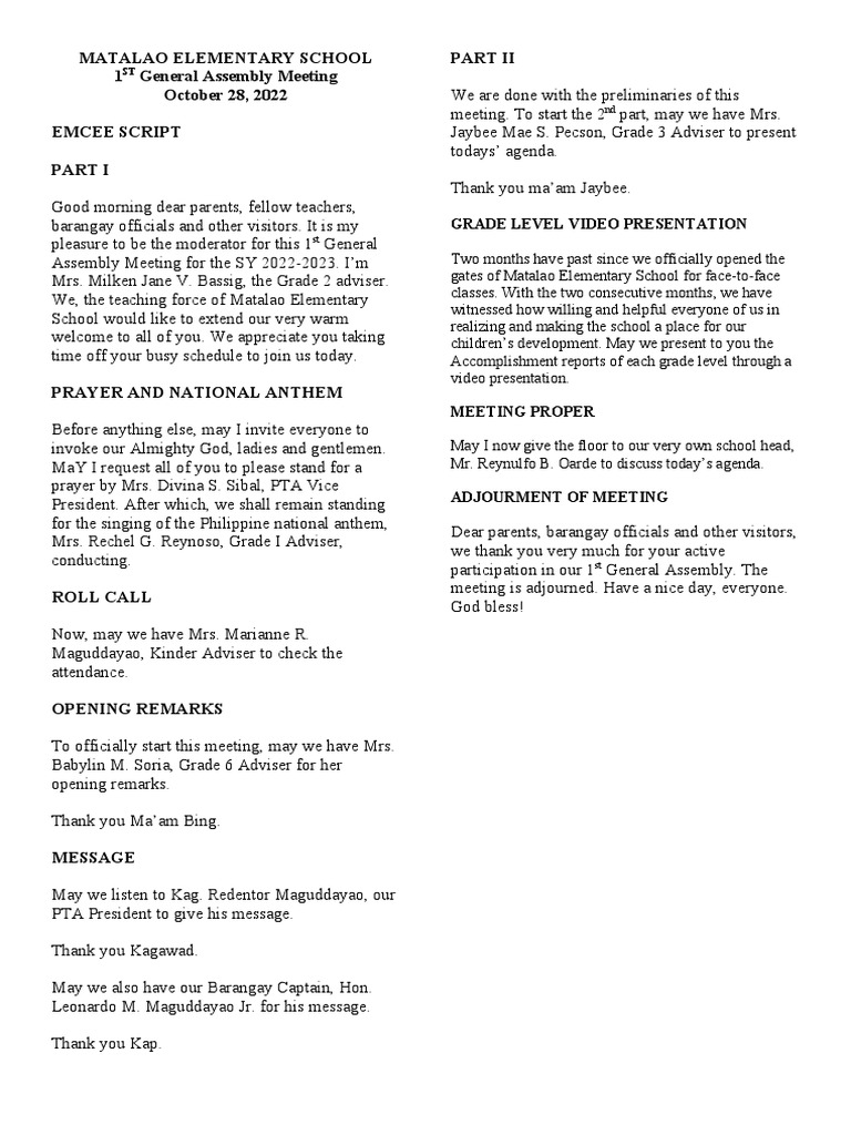 General Assembly Script | PDF