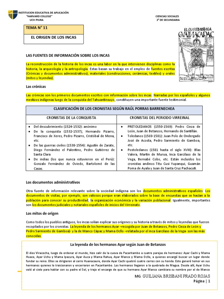 Tarea | PDF | Imperio Inca | Perú