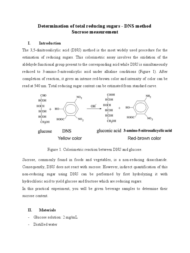 Lab 4-Determination of Total Reducing Sugars - Hydrolyssi+DNS Method ...