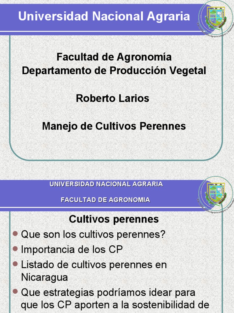 Cultivos Perennes: Sostenibilidad y Beneficios | PDF | Agricultura ...