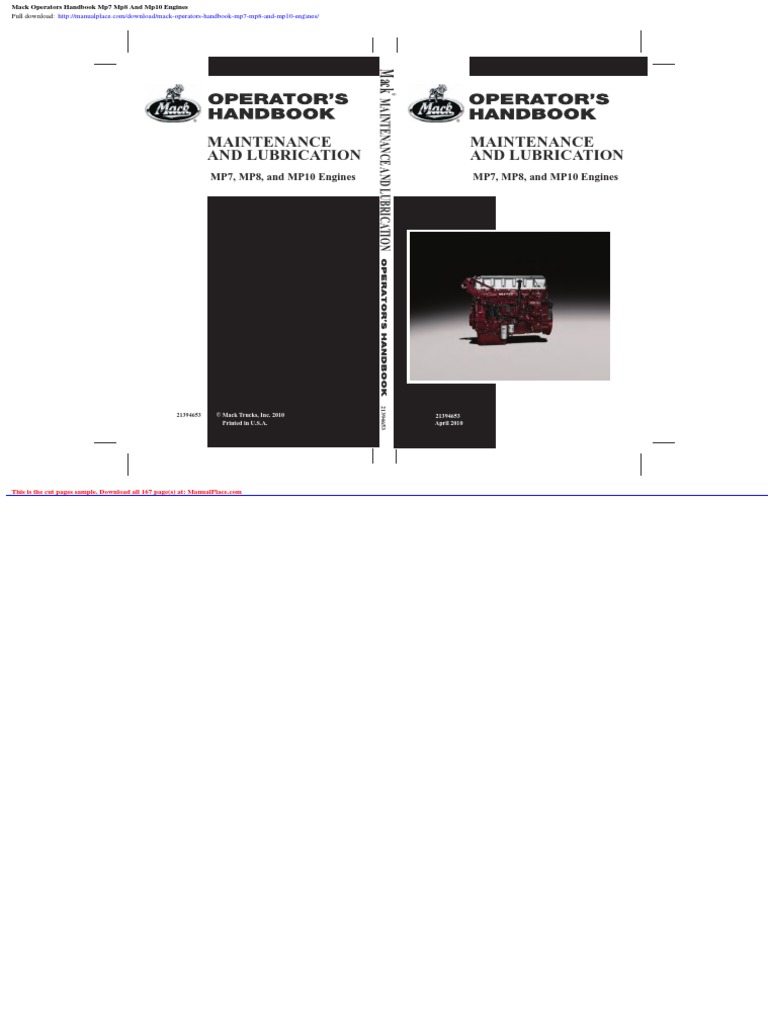Mack Operators Handbook Mp7 Mp8 and Mp10 Engines | PDF | Truck | Vehicles